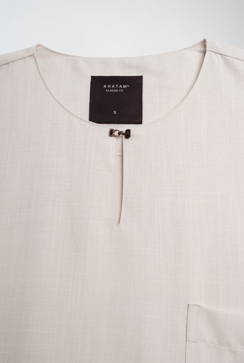 OG' Series Baju Melayu Teluk Belanga Klasik Seluar Moden - Putih Gadin