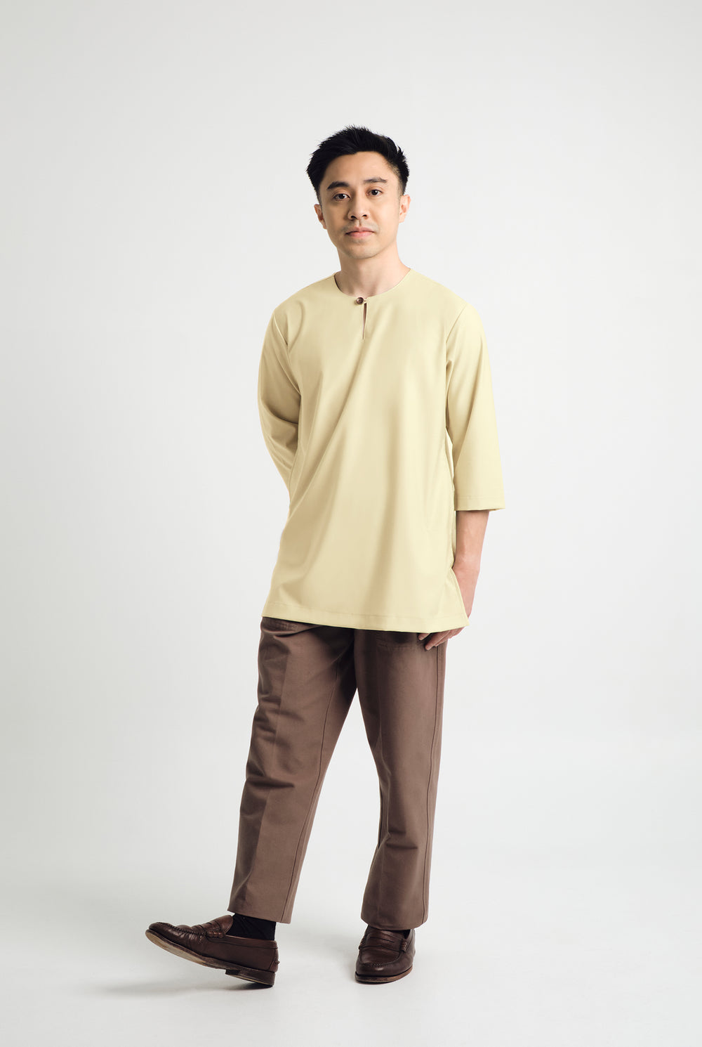 Patawali Three Quarter Sleeve Top - Kuning Langsat