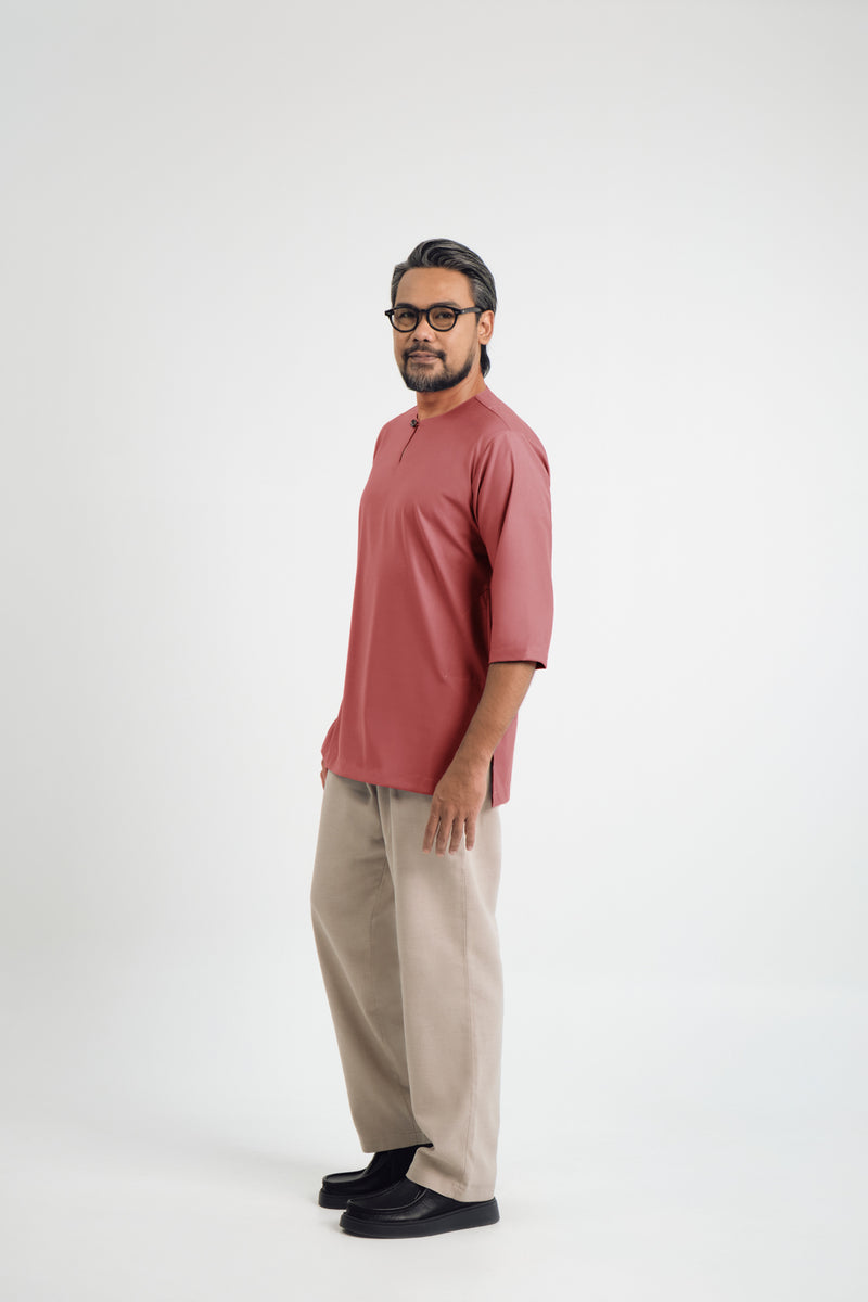 Patawali Three Quarter Sleeve Top - Dark Rose