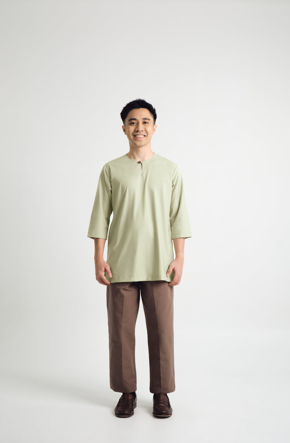 Patawali Three Quarter Sleeve Top - Honeydew