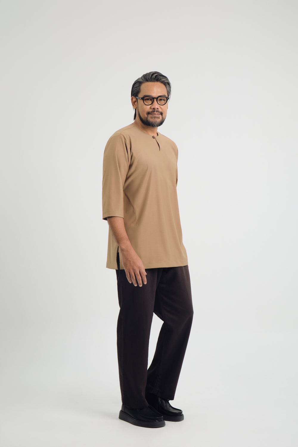 Patawali Three Quarter Sleeve Top - Hazel Brown