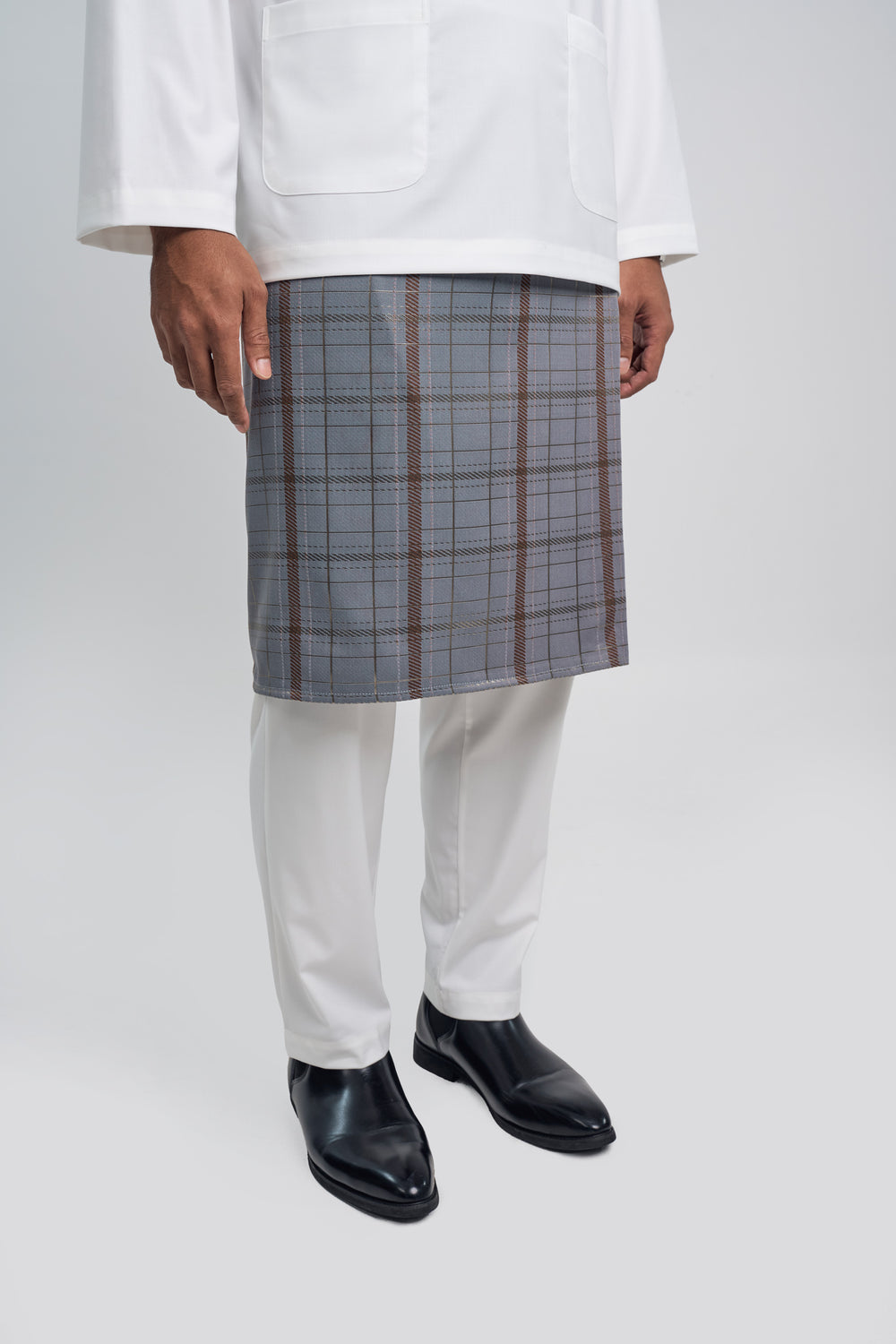 Patawali Modern Fit Baju Melayu Teluk Belanga - Antique White