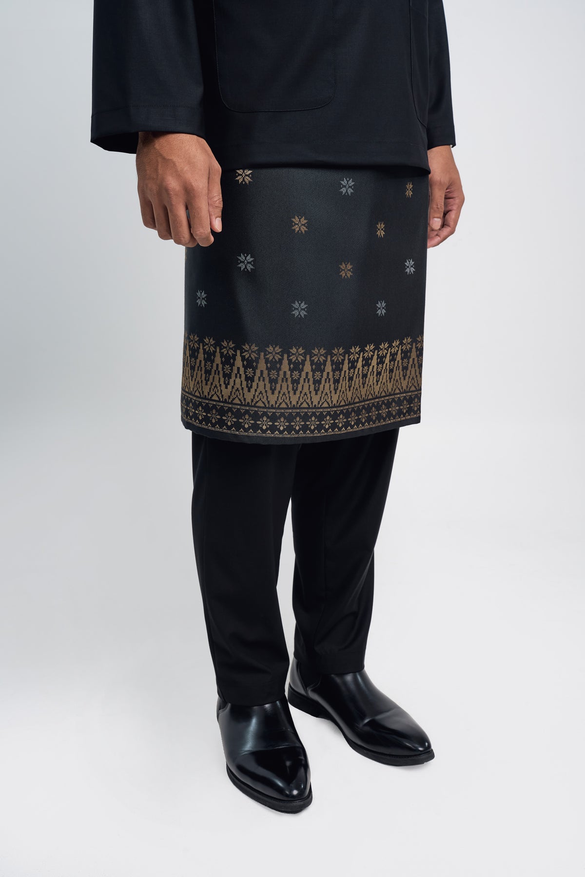 Patawali Modern Fit Baju Melayu Teluk Belanga - Opal Black